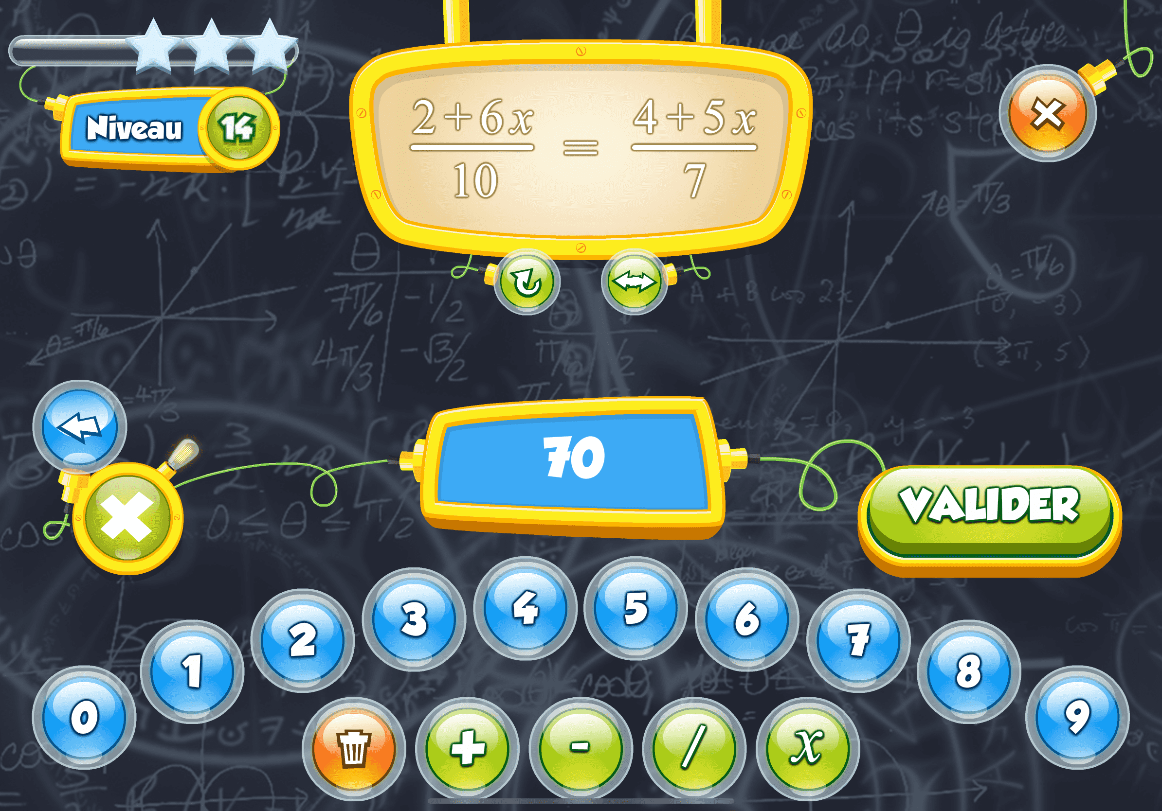 Multimaths Equations Game
